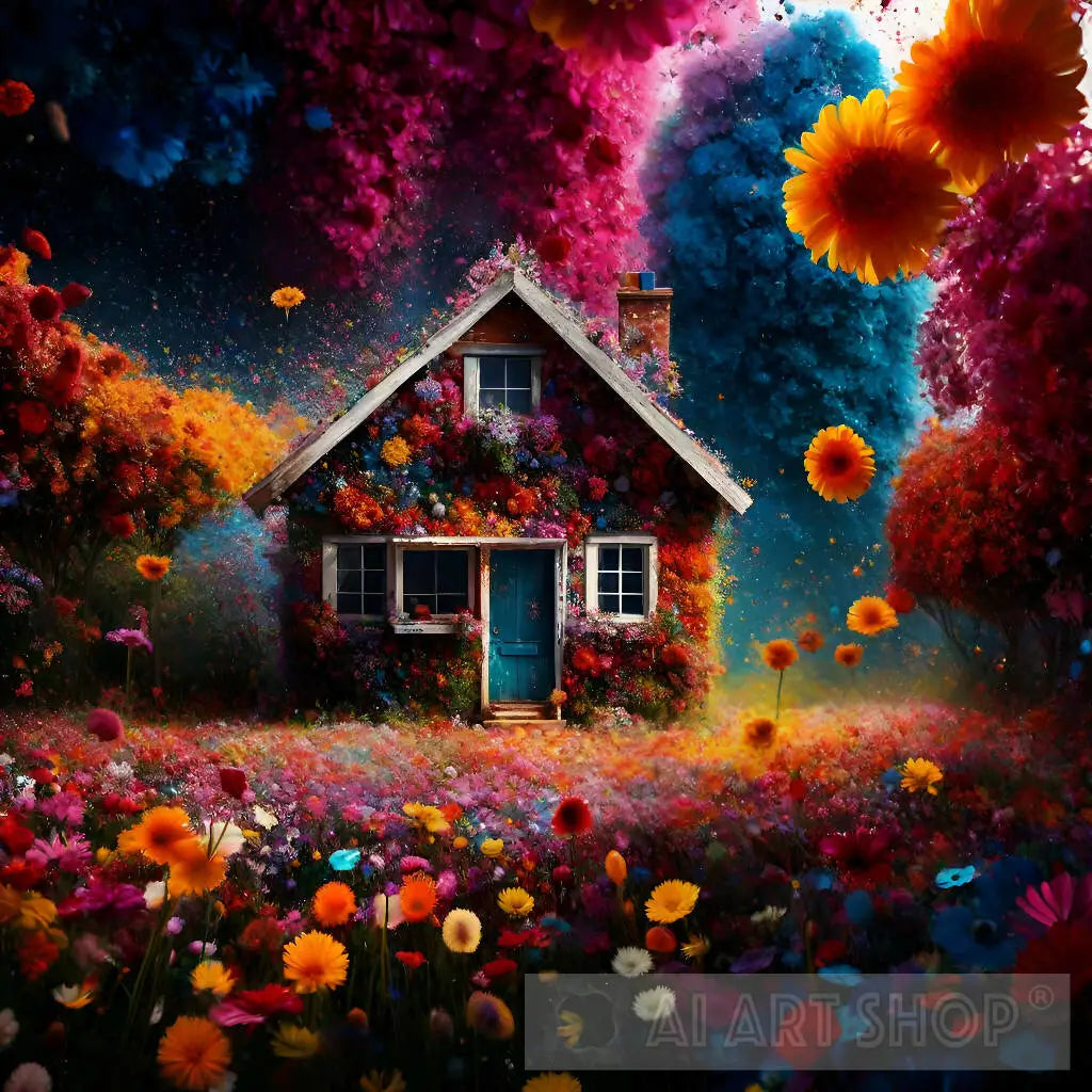 Abstract colorful flower power