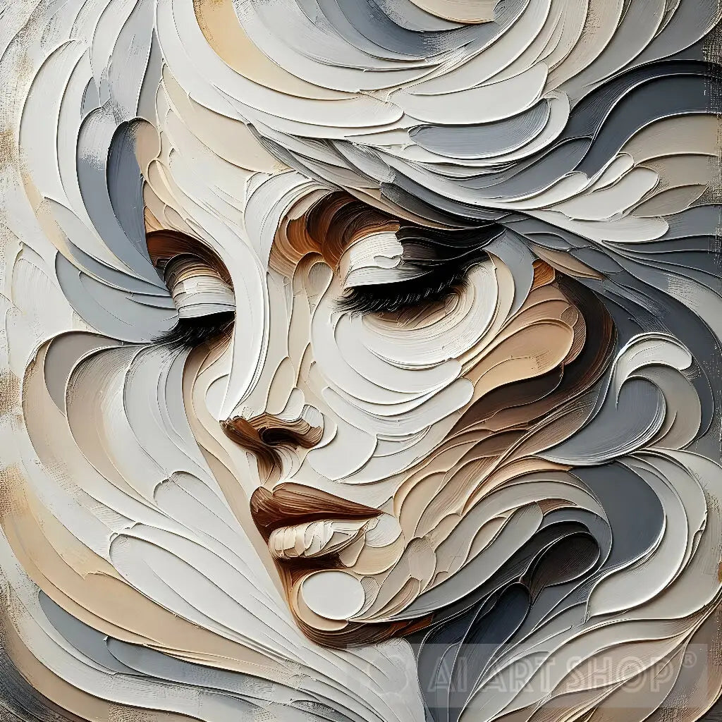 Abstract Face of a Woman - Contemporary, Expressive, Artistic | Wal...