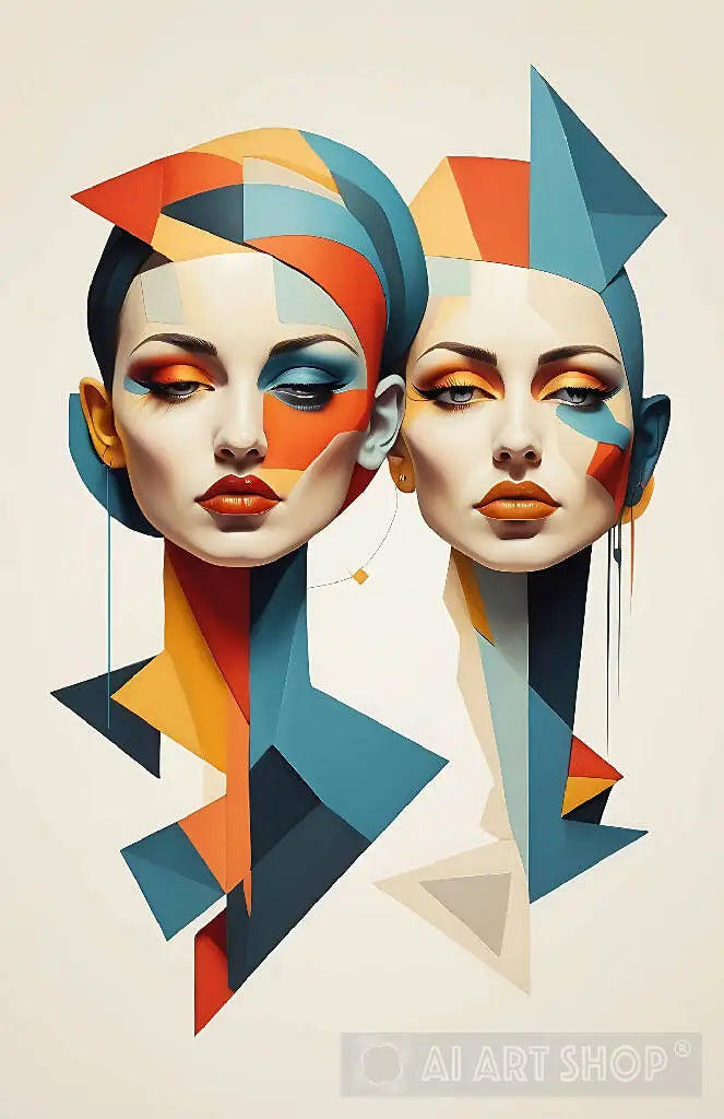 Abstract geometric,people