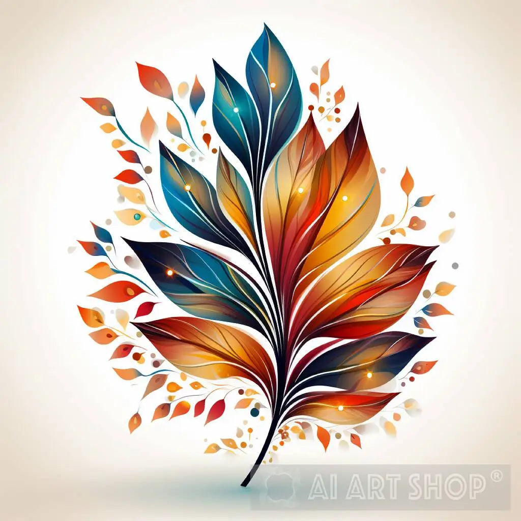 abstract, leaf, leaves, nature, botanical, modern, green, geometric...