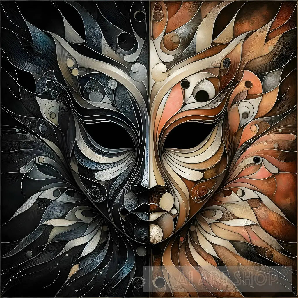 Abstract Mask, Wall Painting, Abstract Art, Symbolic Art, Imaginati...