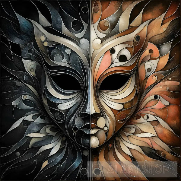 Abstract Mask, Wall Painting, Abstract Art, Symbolic Art, Imaginati...