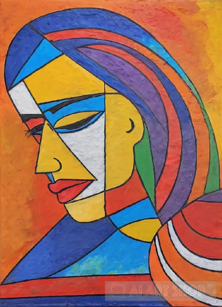 Abstract painting. Drawing indoors.