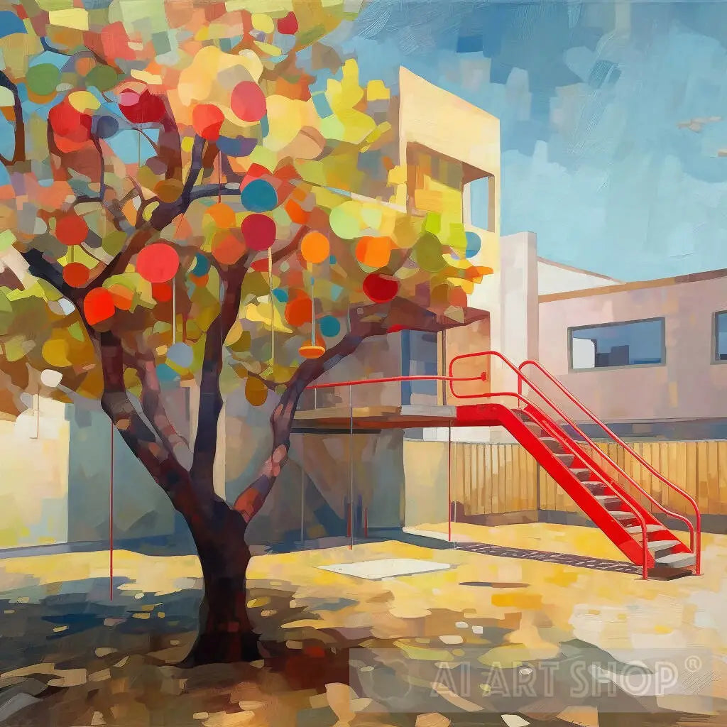 Abstract Painting of Apple Tree