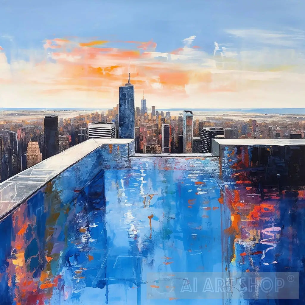 Abstract Painting of Infinity Pool