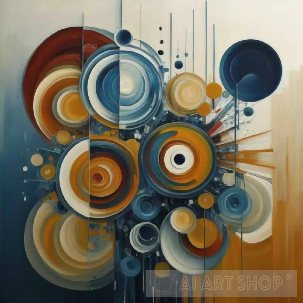 abstract painting with geometric