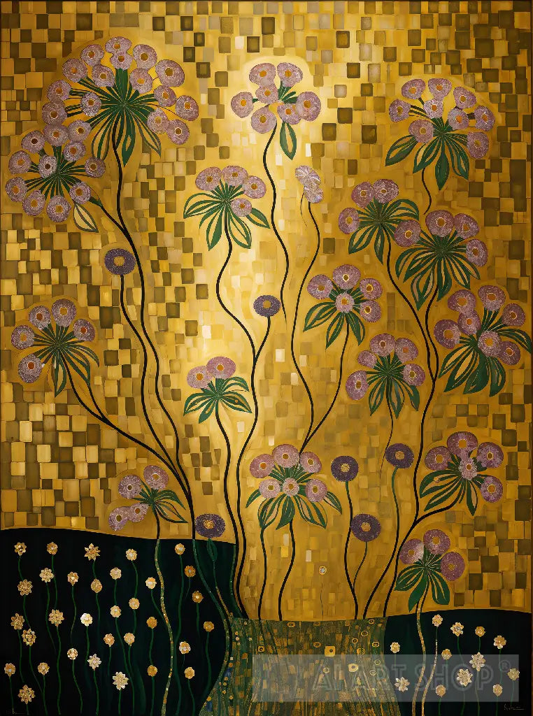 AI Generated painting Abstract Secession Flowers