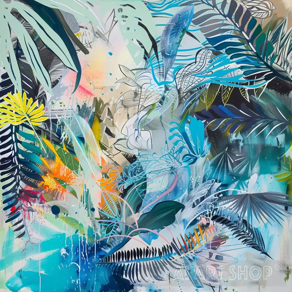 Abstract Tropical Paradise - Contemporary Collage