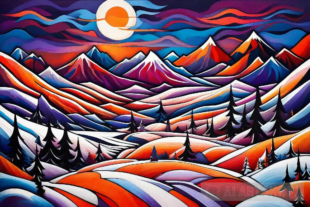 Abstract Winter Harmony Landscape