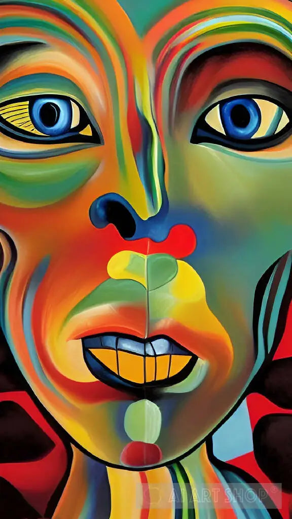African man portrait in abstract watercolor art style painting