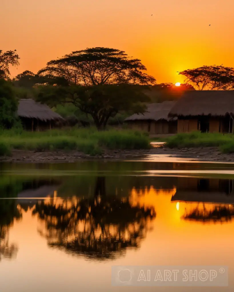 Africa, African, sunset, nature, wild, civilization, beautiful, col...