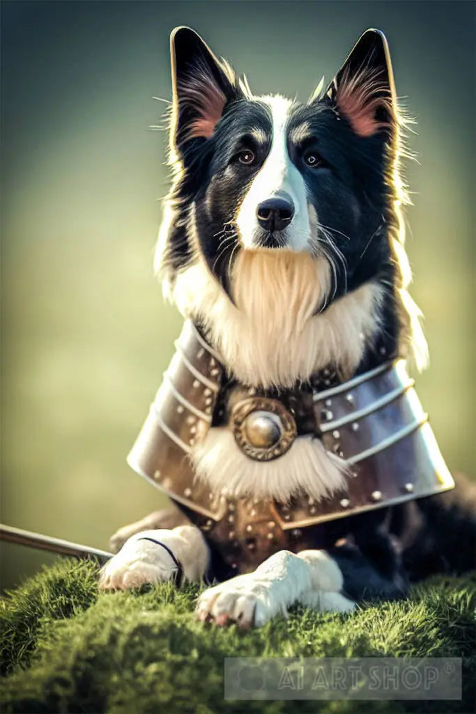 AI Dog Medieval Knight Style Illustration