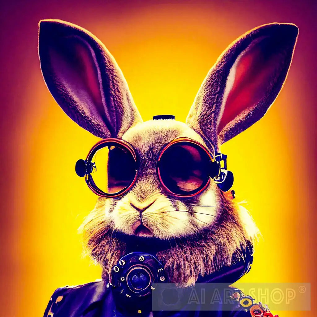 AI Steampunk Rabbit Illustration