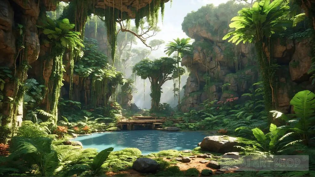 Ai Wall Art Of Tropical Rainforest