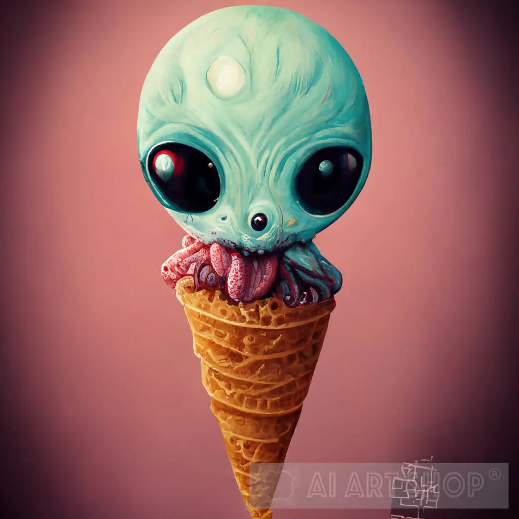 Alien Eating Ice Cream