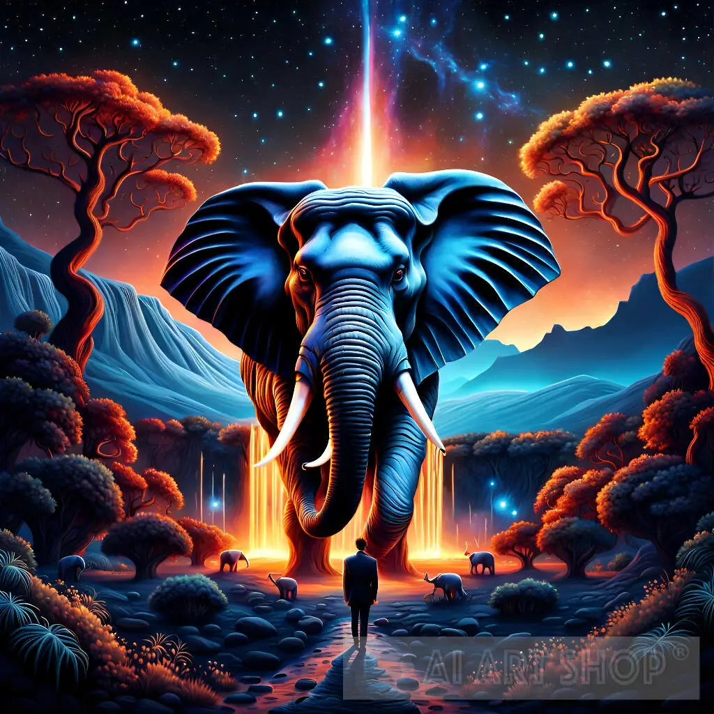 Alien world with elephant