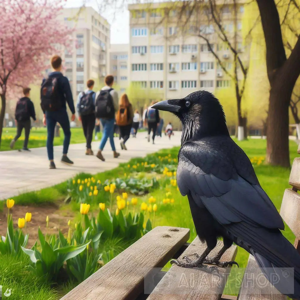 Alone Crow At College