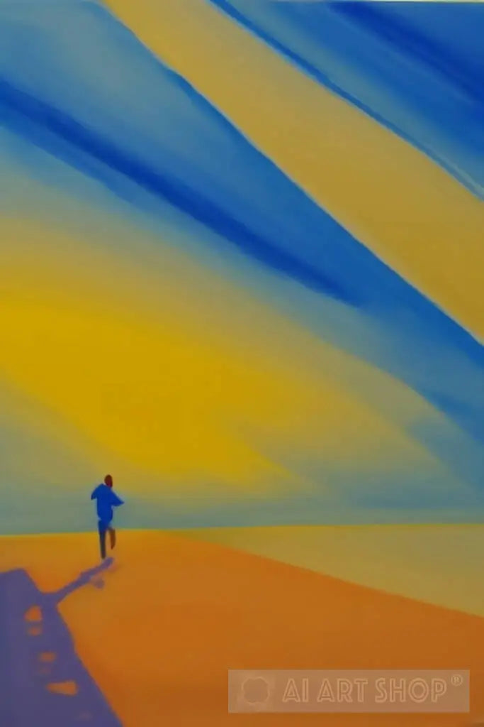 Abstract colors person alone