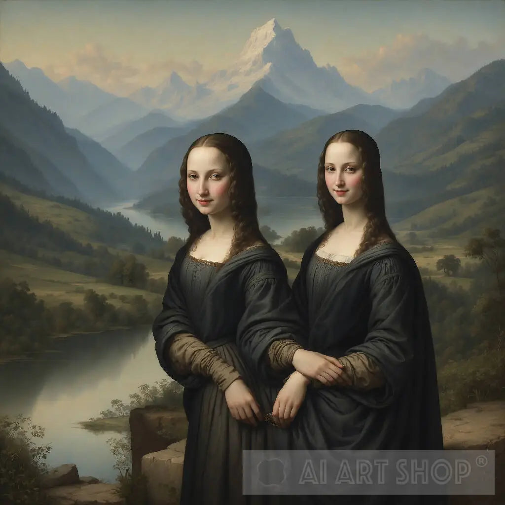Alpine Elegance Dual Portrait | Renaissance-Inspired Fine Art