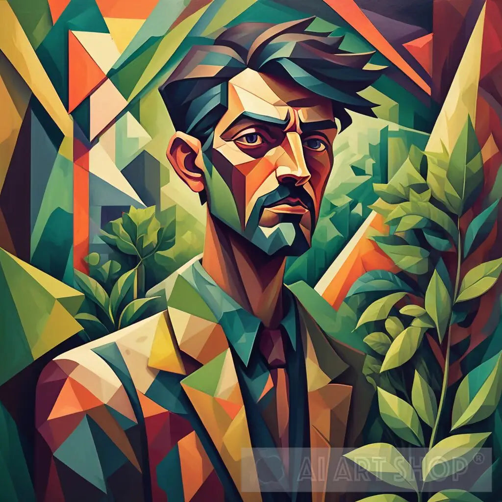 An Abstract Art of A Man In Nature