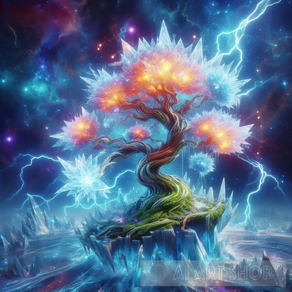 An ice bonsai in a parallel universe