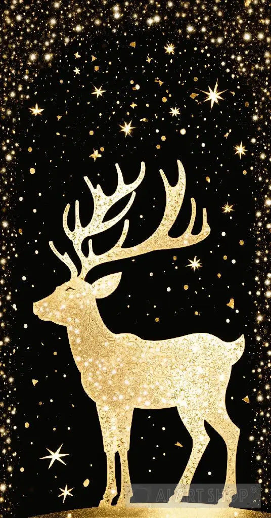 An outline of a raindeer