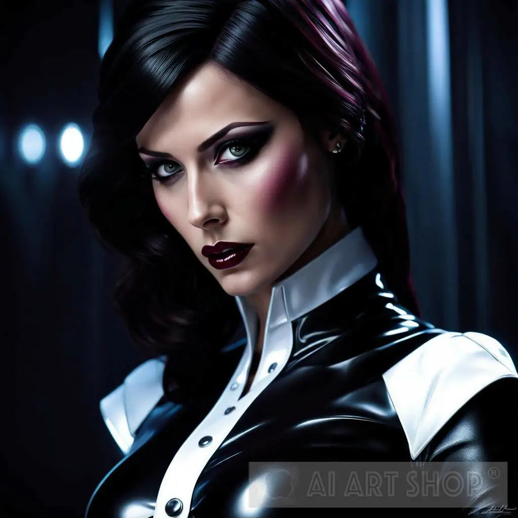Pretty female portrait with dark hair