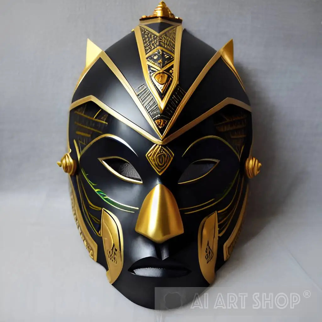 Ancestral and tribal mask representative or chef, the romand or sol...