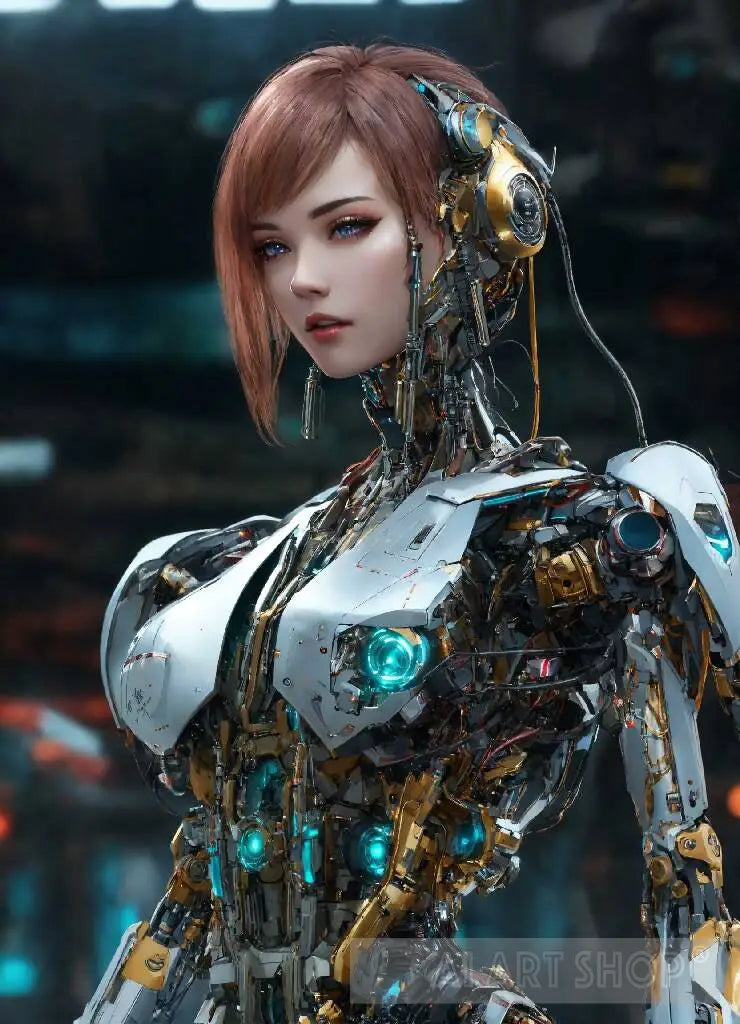 Android girl in action