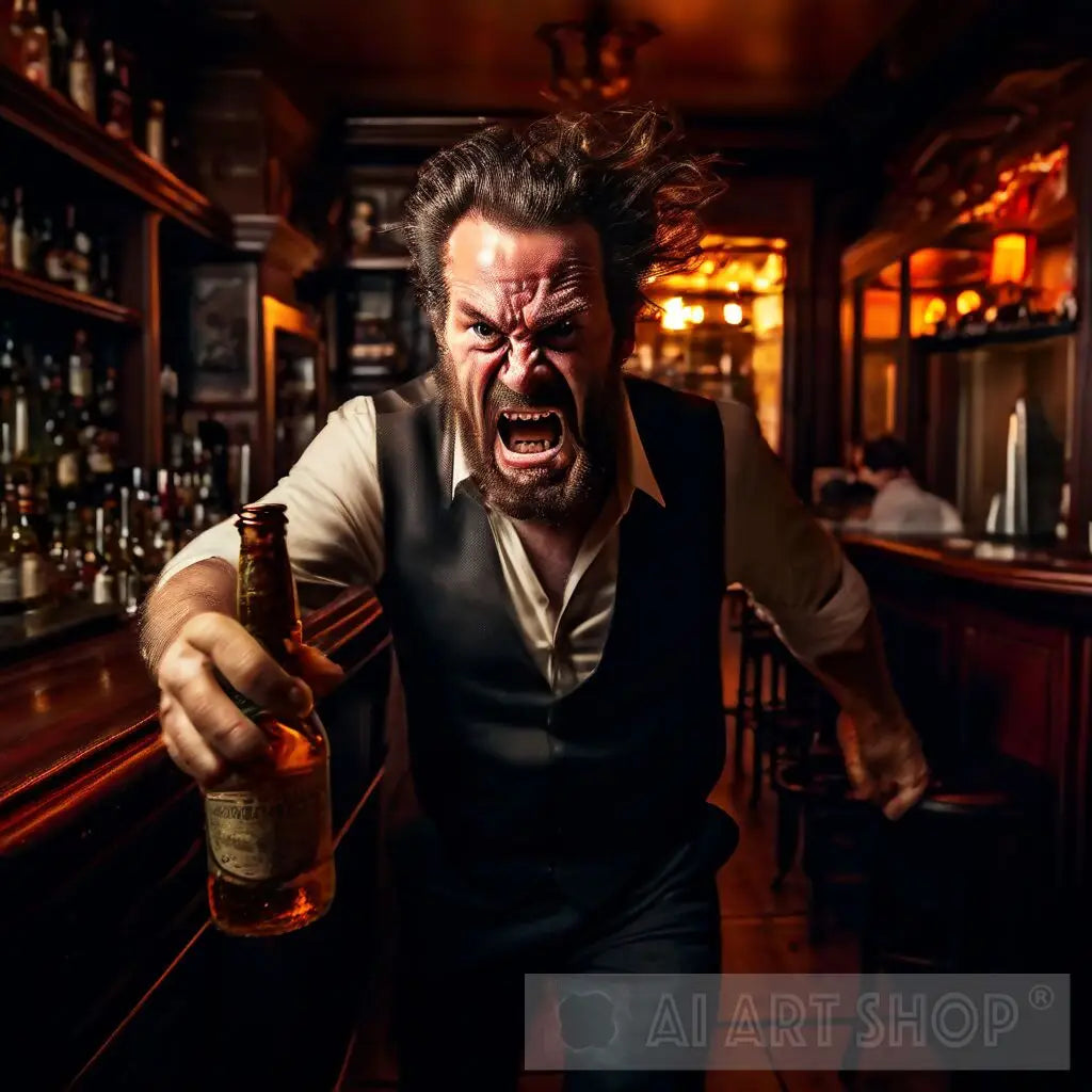 angry man in bar