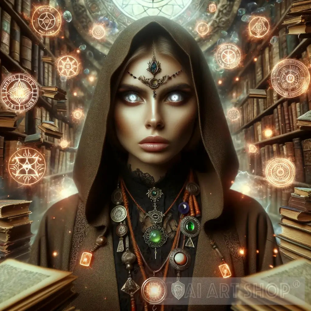Portrait Art - Arcane Librarian: Secrets of Sorcery