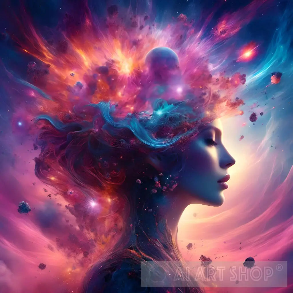 Female mind explosion colorful