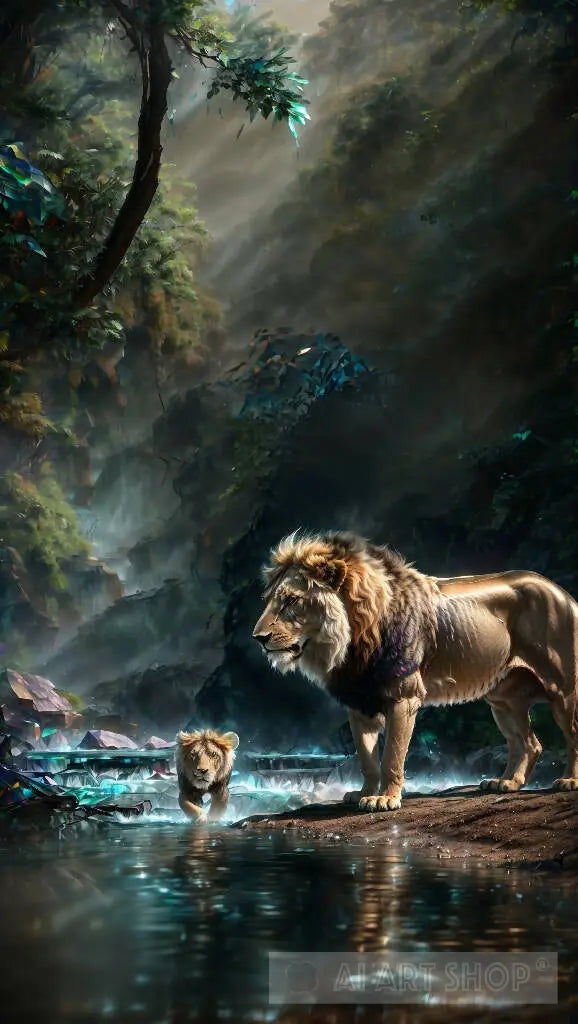 Lion. Picture. Photo. Family. Cub. Jungle. Animals. Predatory