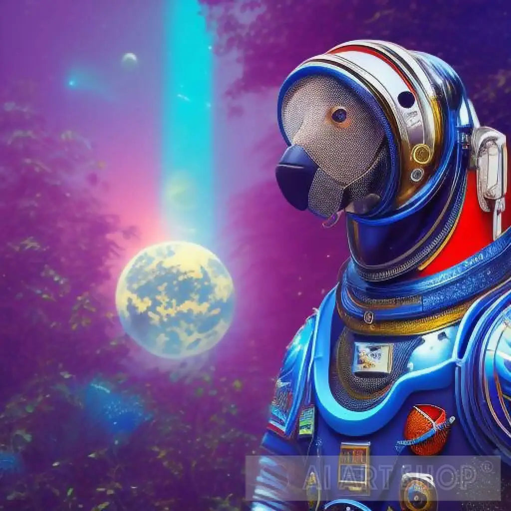 astronaut dog and planet