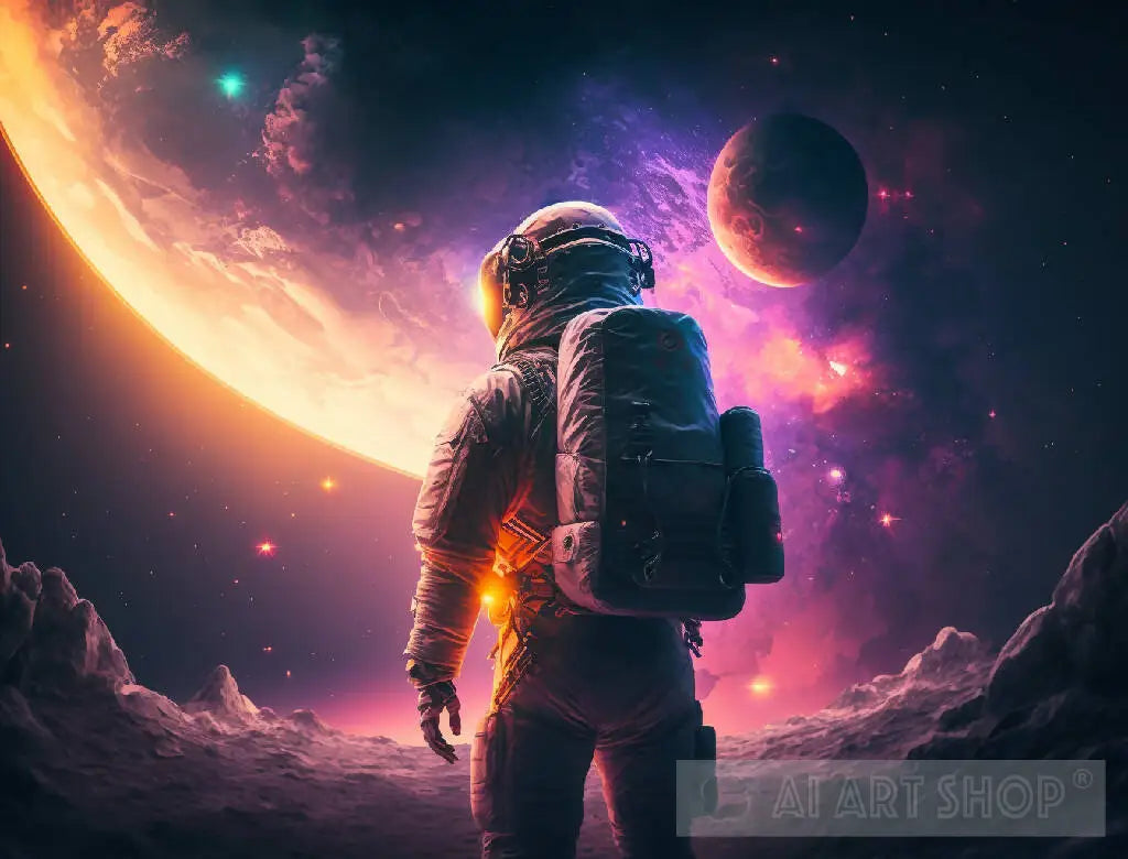 Contemplating Earth: A Stunning Astronaut Art Piece for Space Enthu...