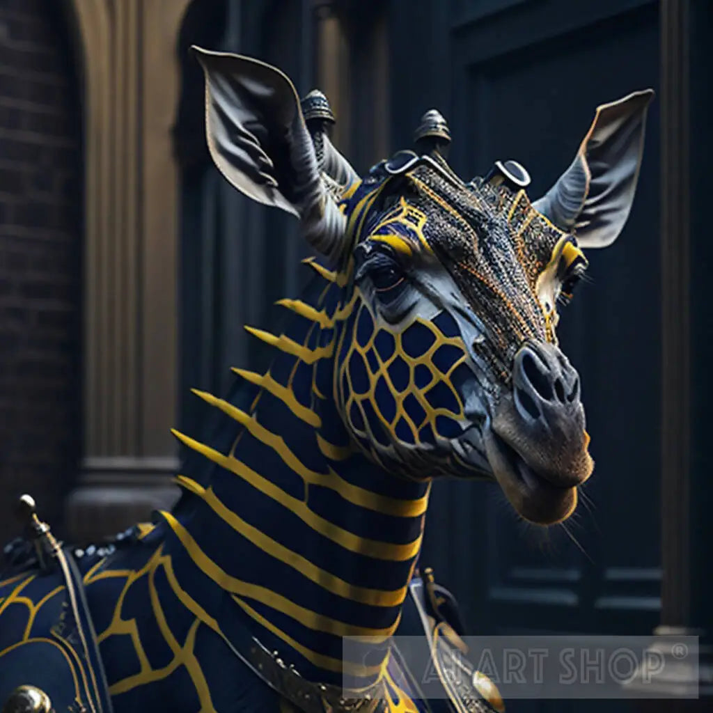 anthropomorphic giraffe guard fighter