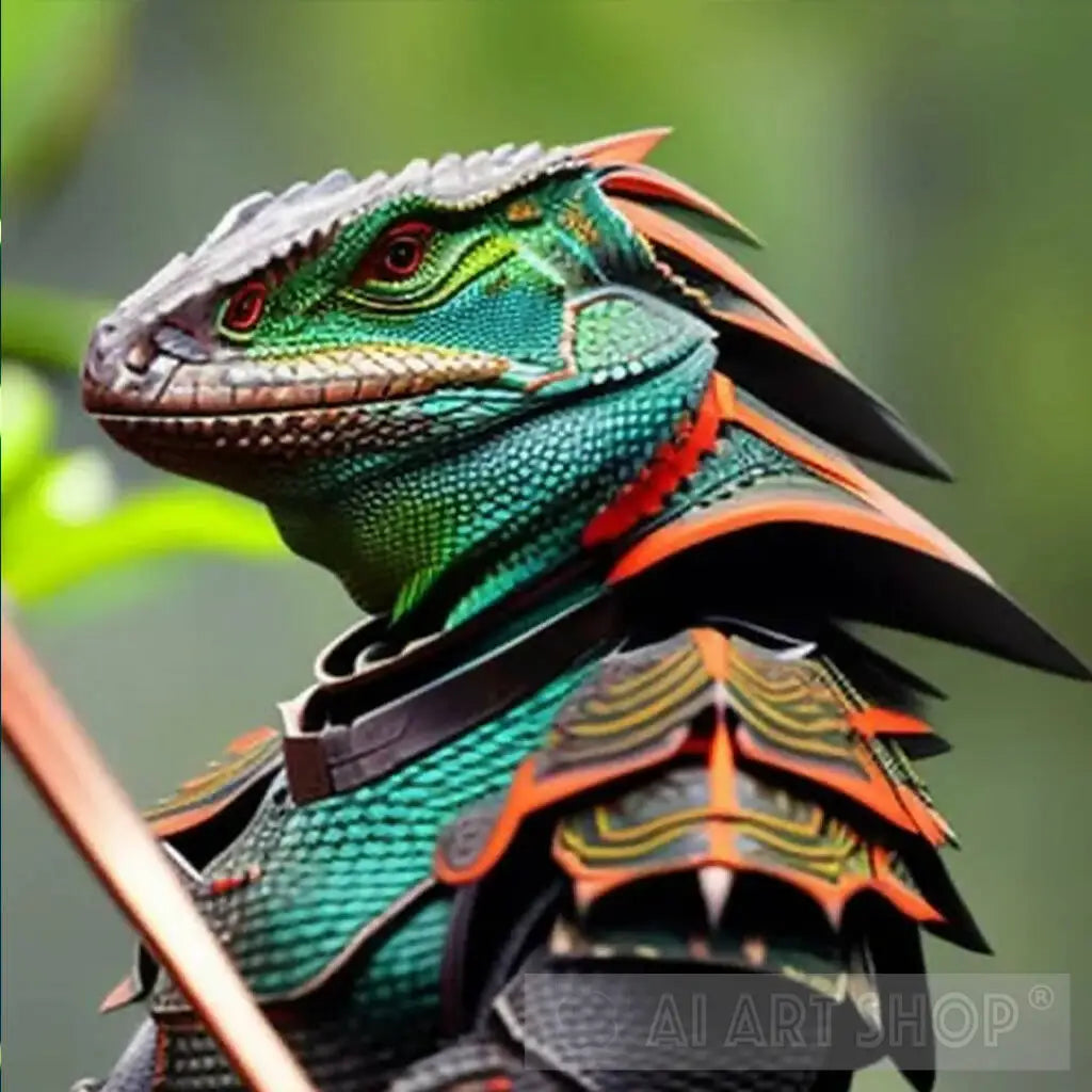 lizardfolk anthropomorphic lizard samurai fighter ranger