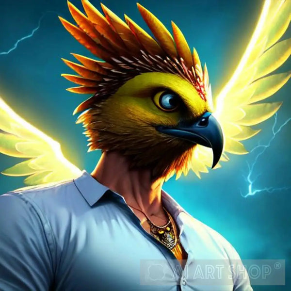 anthro bird birdman wizard sorcerer shaman storm lightning