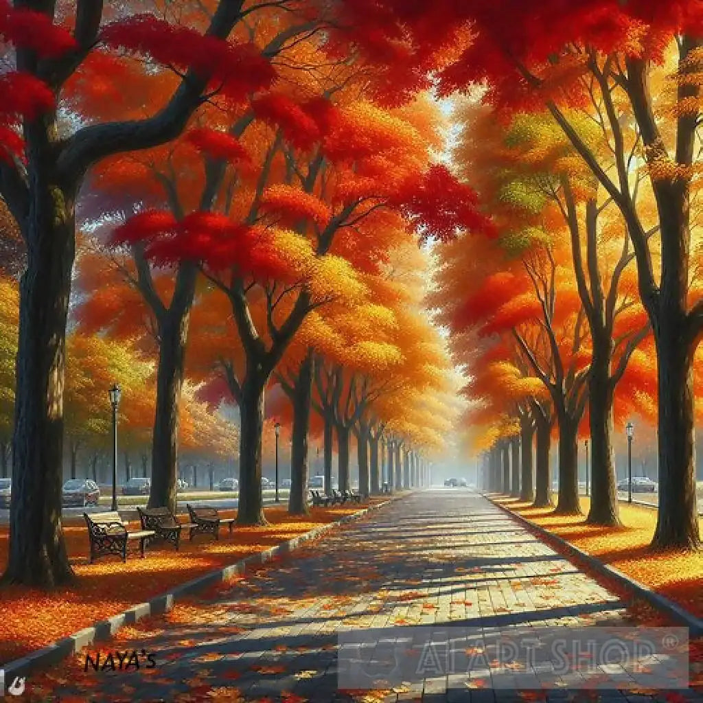 Realistic autumn autumn painting