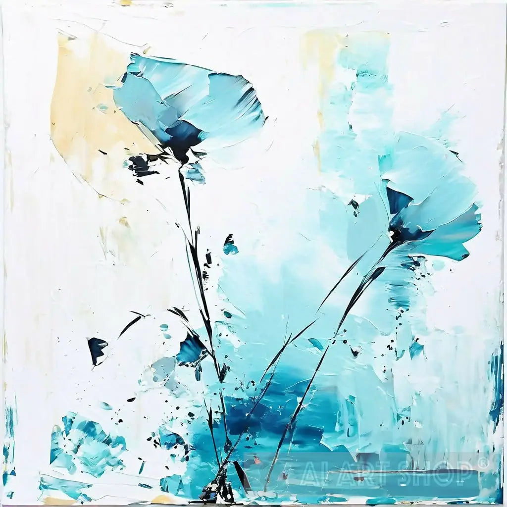 Azure Elegance: AI Generated Floral Art