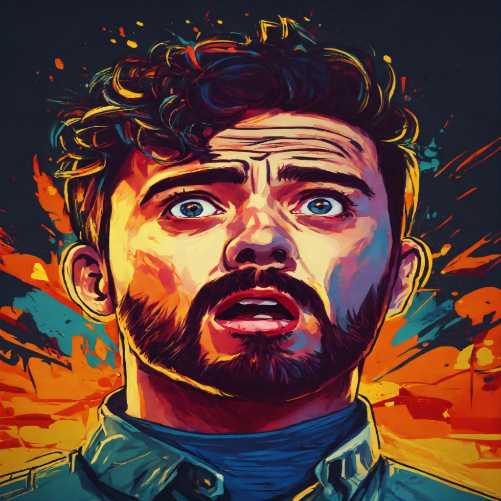 shocked man ,draw ,logo