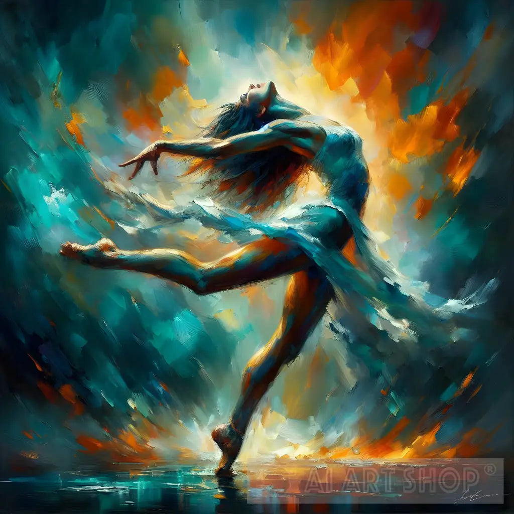 Ballet Dancer, Wall Painting, Graceful Movement, Dance Art, Eleganc...