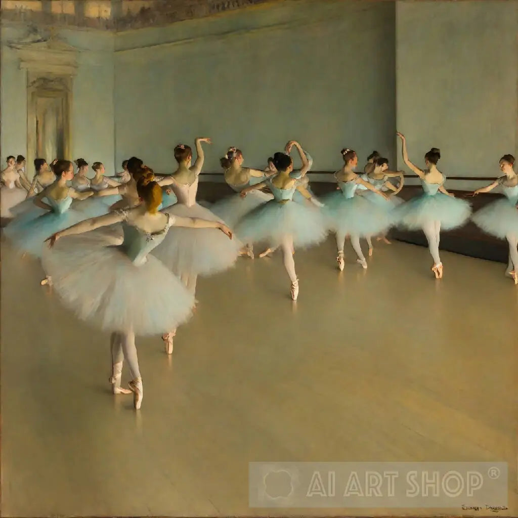Ballet rehearsal in a big hall