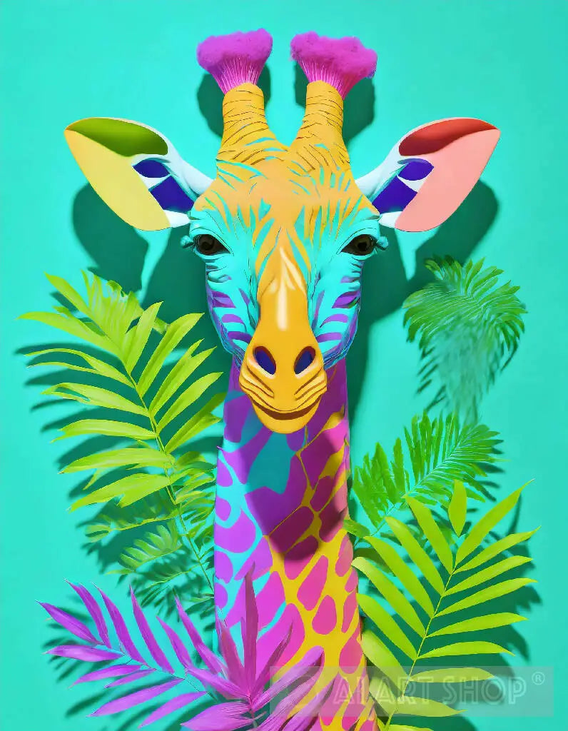 Beautiful coloUrful fantasy giraffe