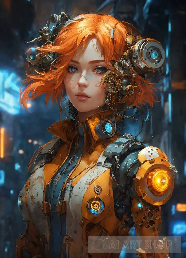 Beautiful cybernetic girl
