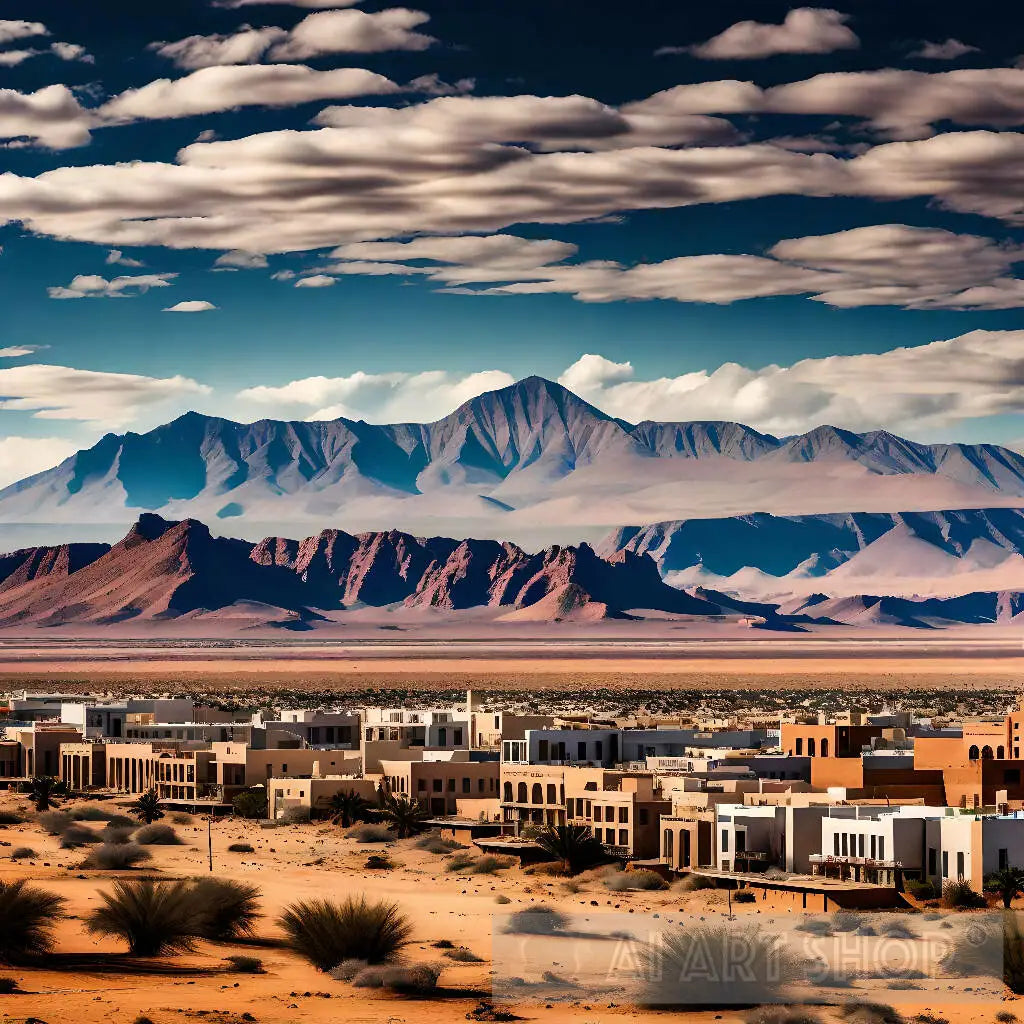Beautiful desert city scenery