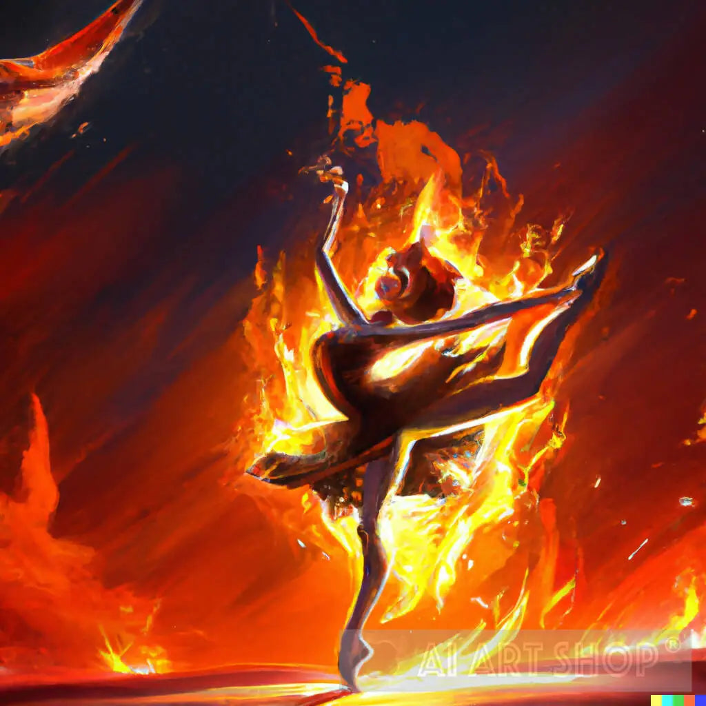 Fire Ballerina AI Digital Art