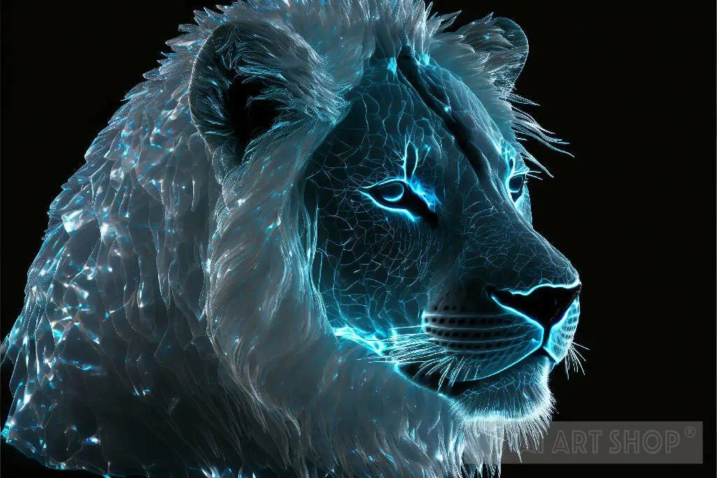 Biolumescent animal like glass lion