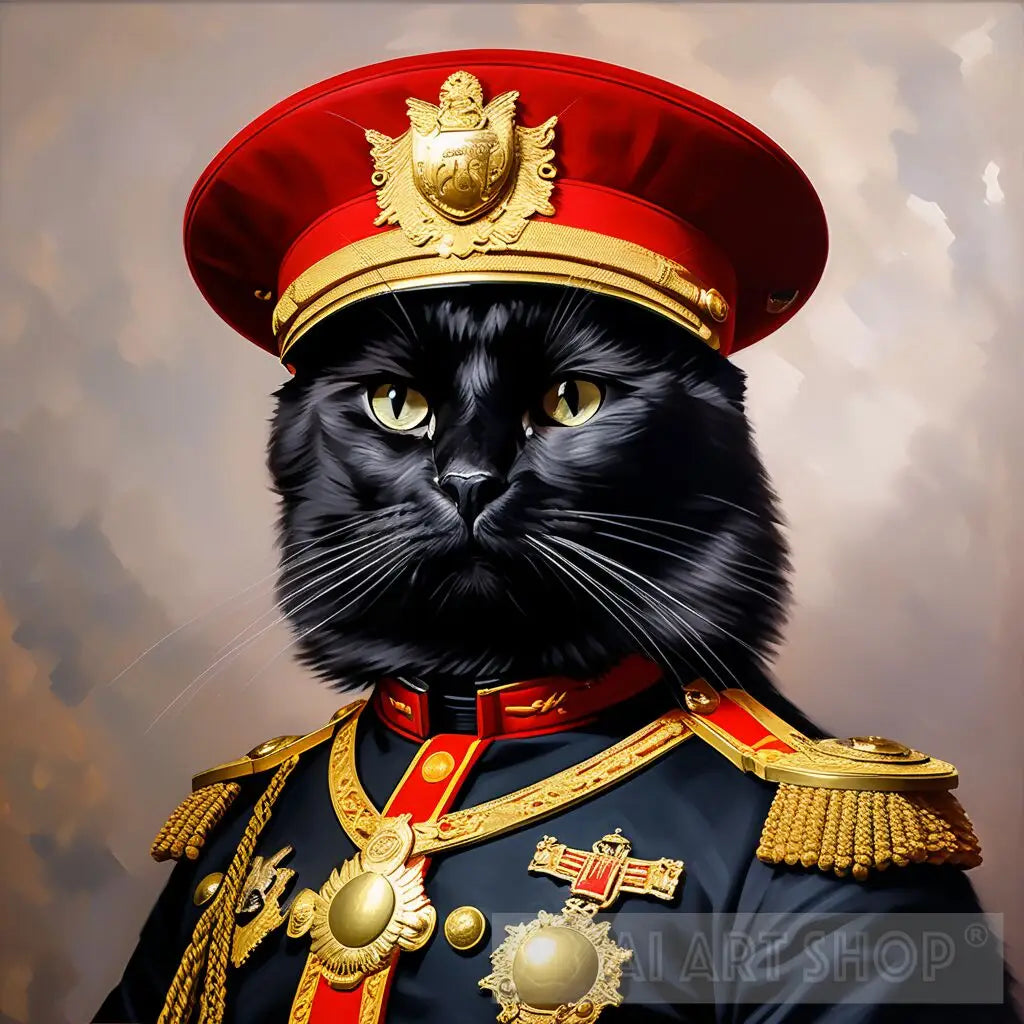 Black cat as a Montenegrin general.