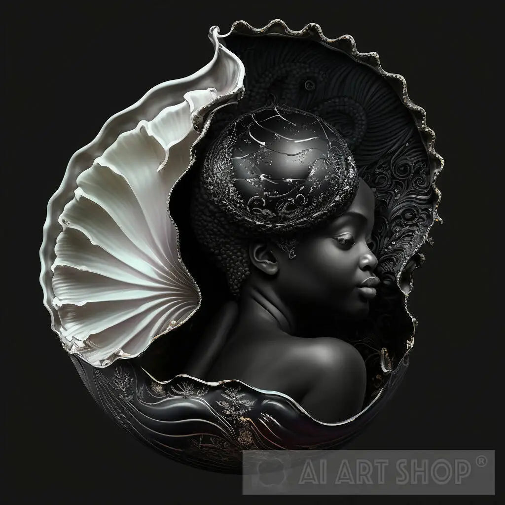 Black Mermaids in Seashells